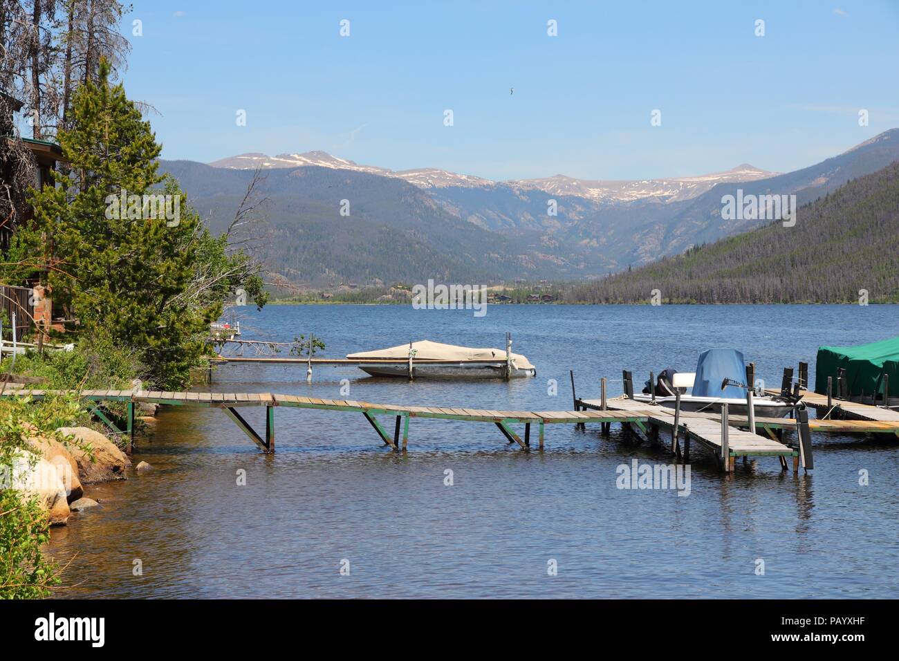 Colorado, United States - Shadow Mountain Lake view with Rocky ...