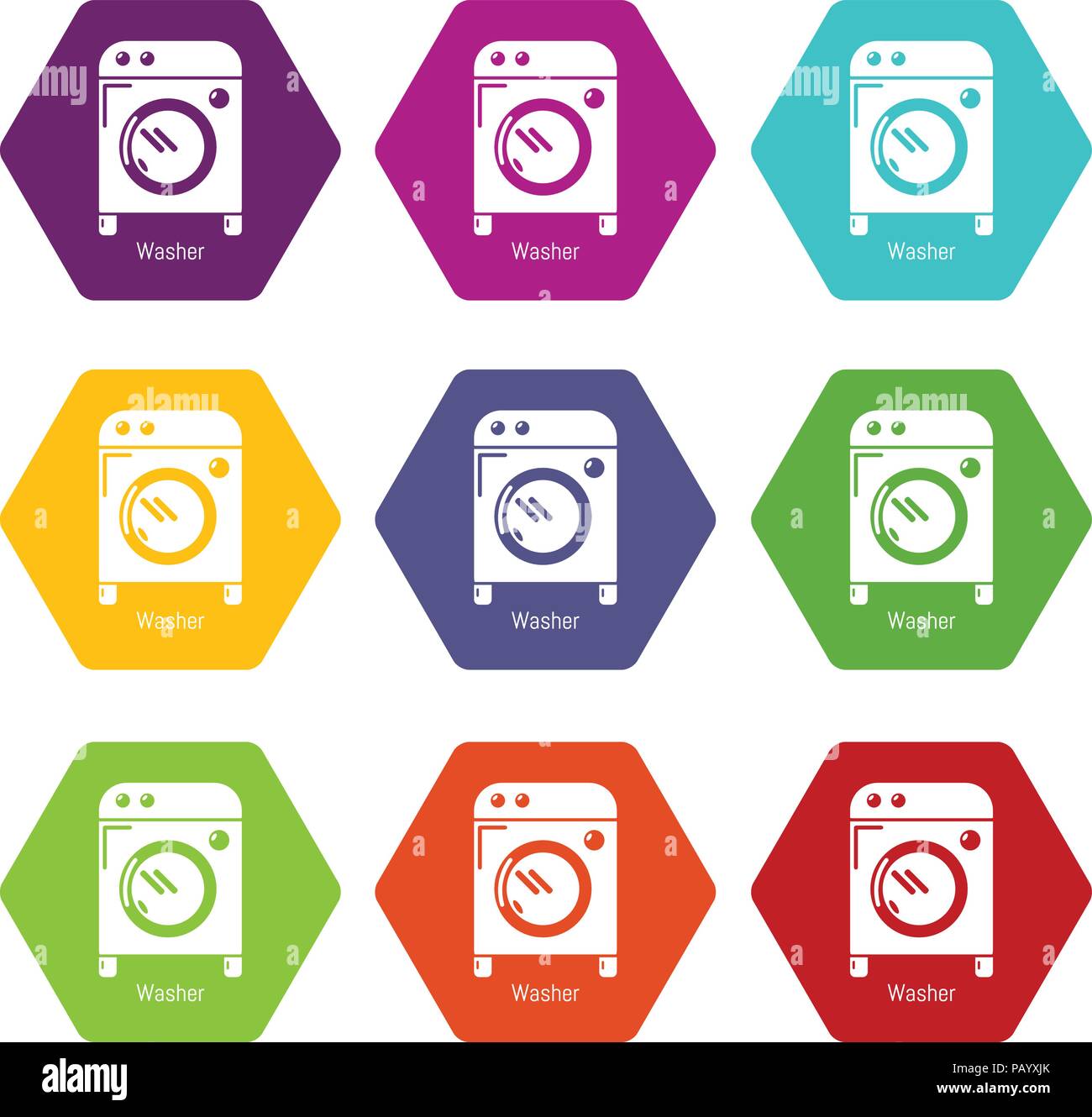 Washer icons set 9 vector Stock Vector Image & Art - Alamy