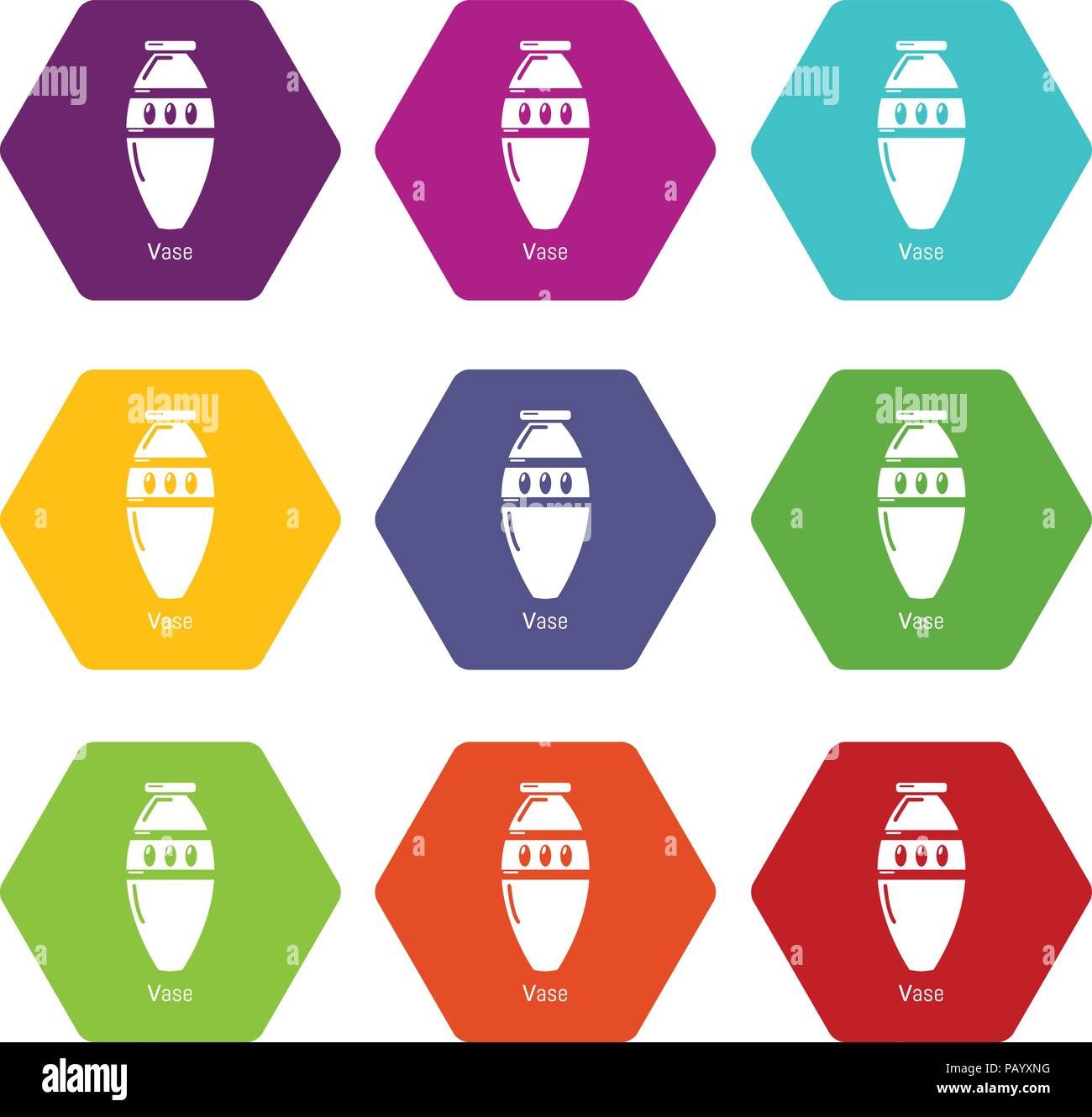 Vase icons set 9 vector Stock Vector Image & Art - Alamy