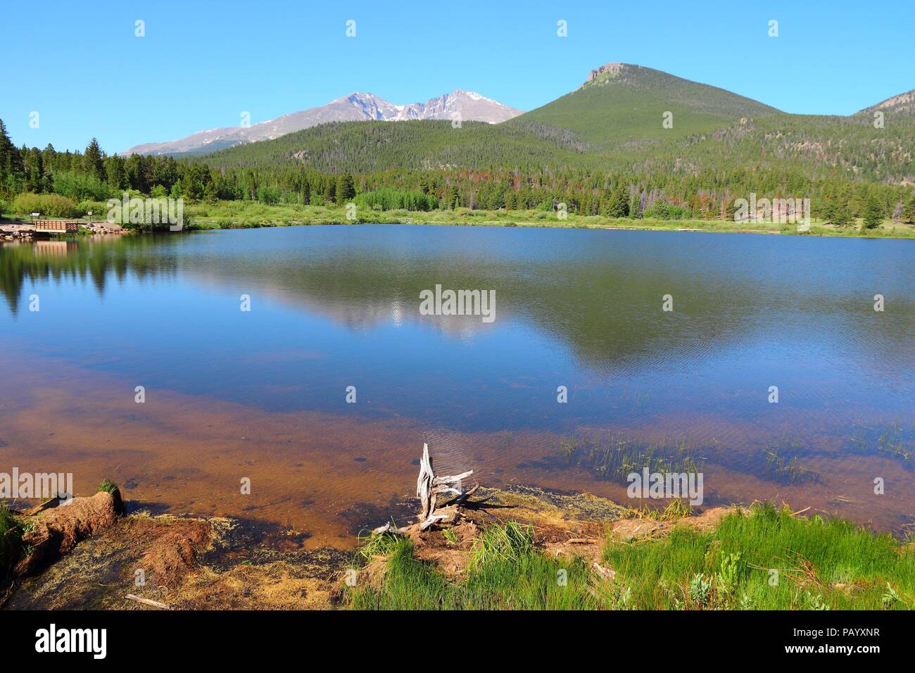 Rocky Mountain National Park in Colorado, USA. Lily Lake Stock Photo ...