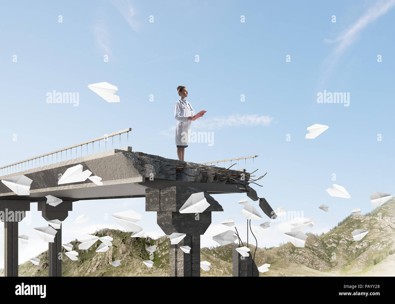 Woman doctor on the health guard Stock Photo - Alamy