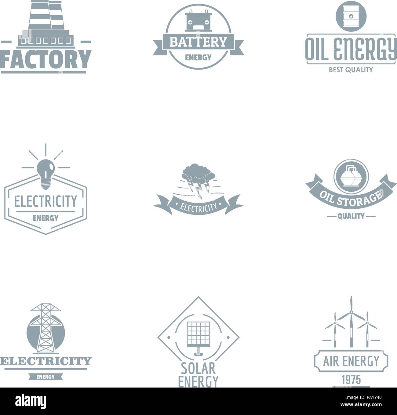 Electro logo set, simple style Stock Vector Image & Art - Alamy