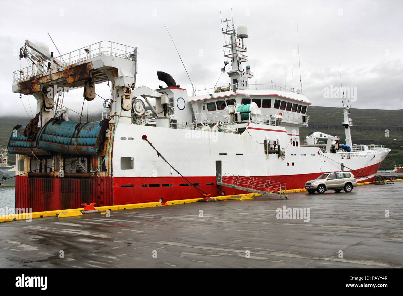 Fishing ship for pelagic fish anchored in Akureyri, Iceland. Fish ...