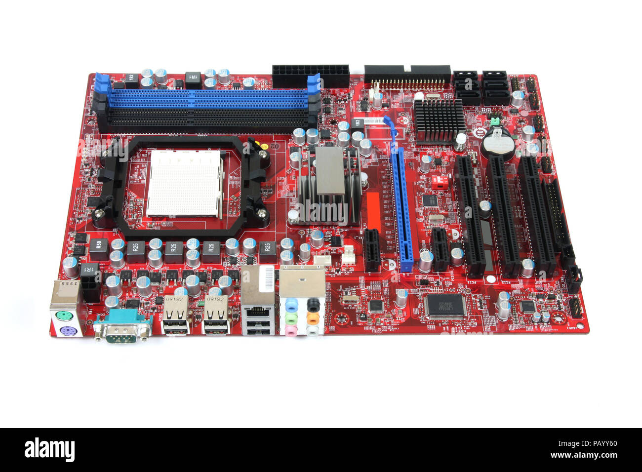 Computer motherboard electronics integrated circuits hi-res stock ...