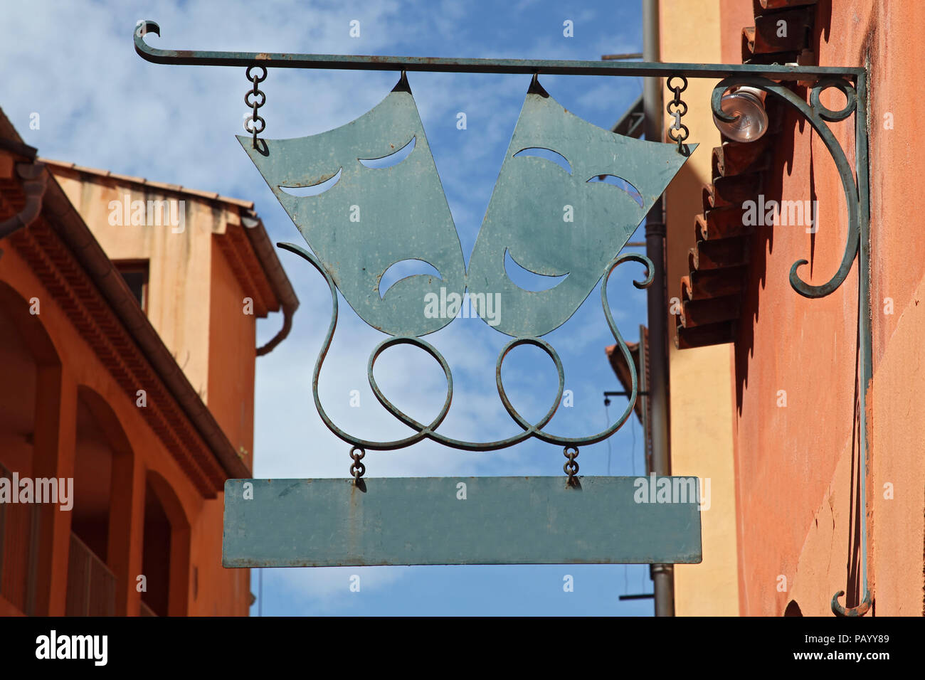 Classic comedy-tragedy theater masks Stock Photo - Alamy