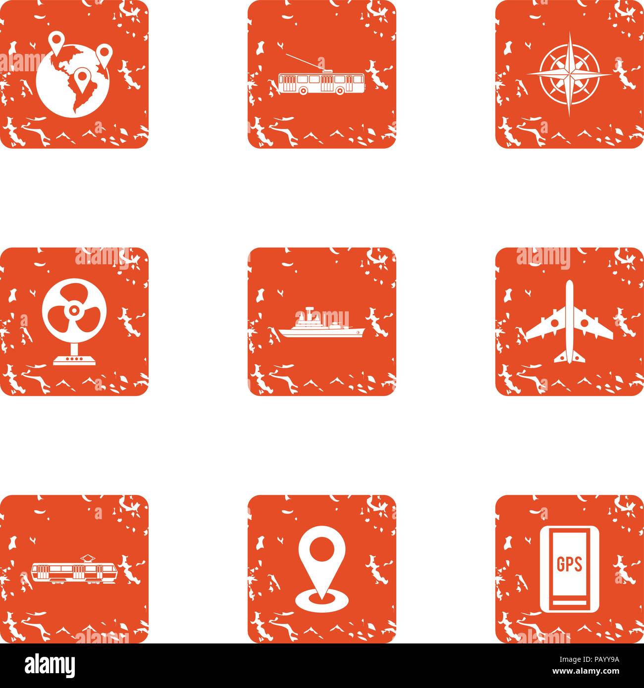 Item icons set, grunge style Stock Vector Image & Art - Alamy