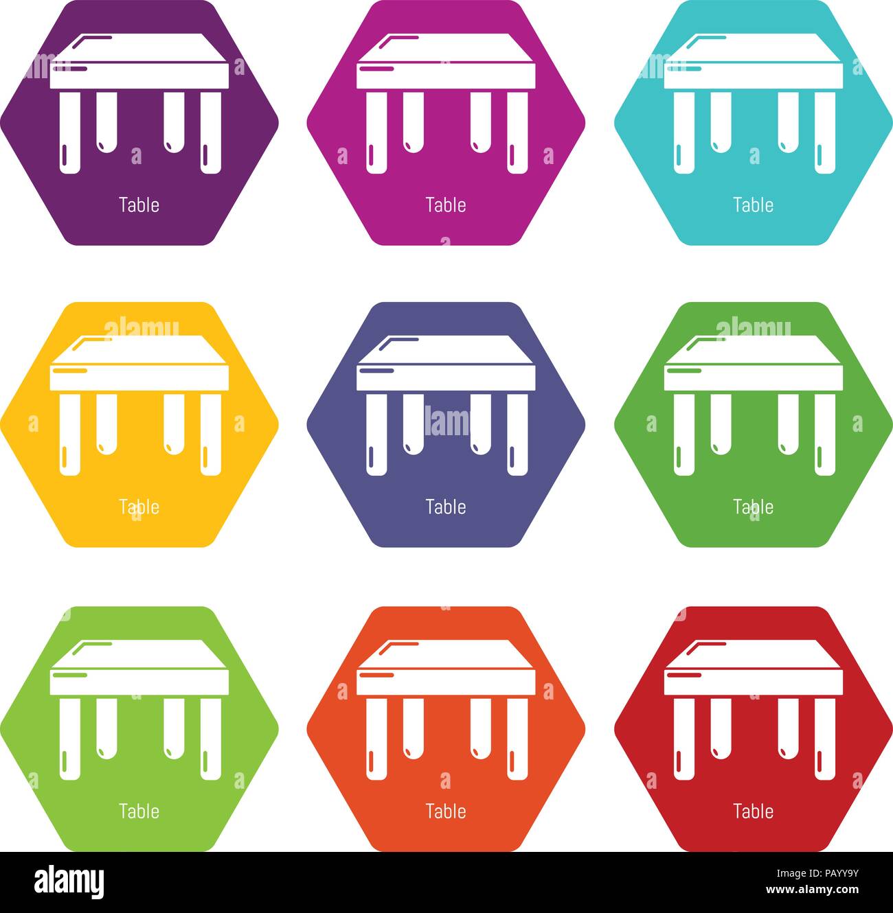 Table icons set 9 vector Stock Vector Image & Art - Alamy