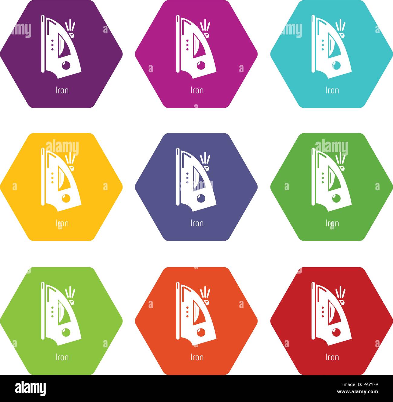 Iron icons set 9 vector Stock Vector Image & Art - Alamy