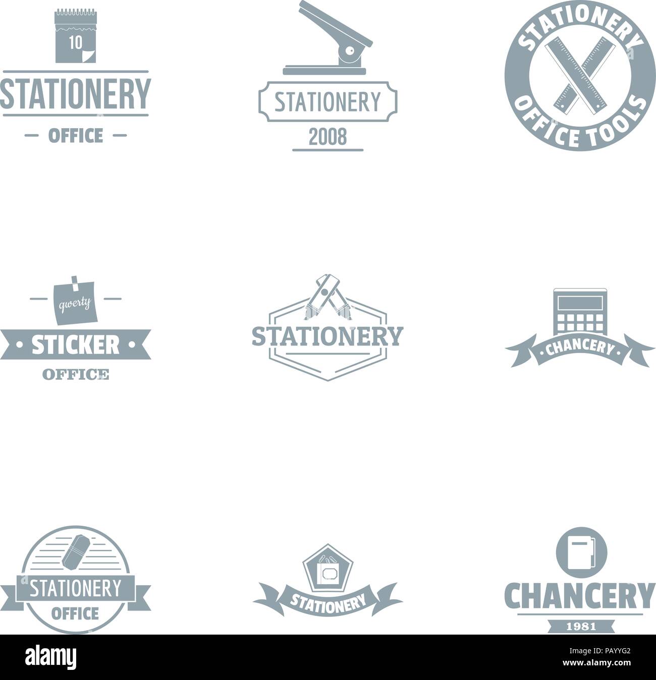 Paper business logo set, simple style Stock Vector Image & Art - Alamy