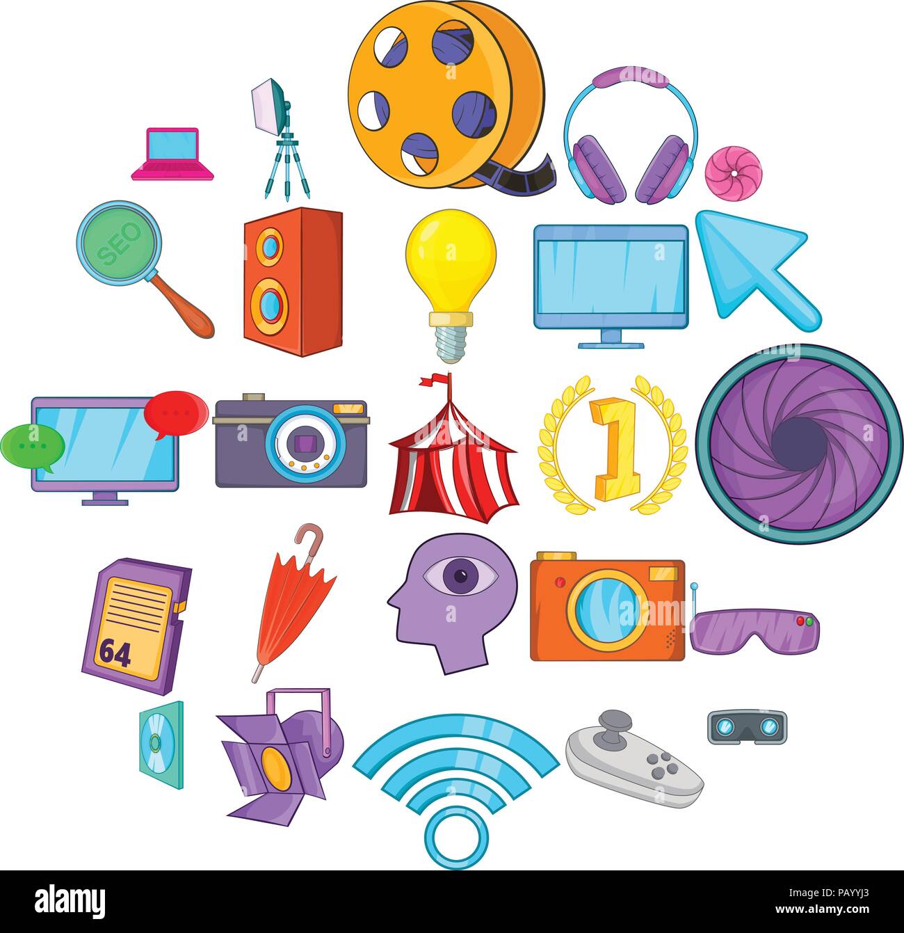 Data store icons set, cartoon style Stock Vector Image & Art - Alamy