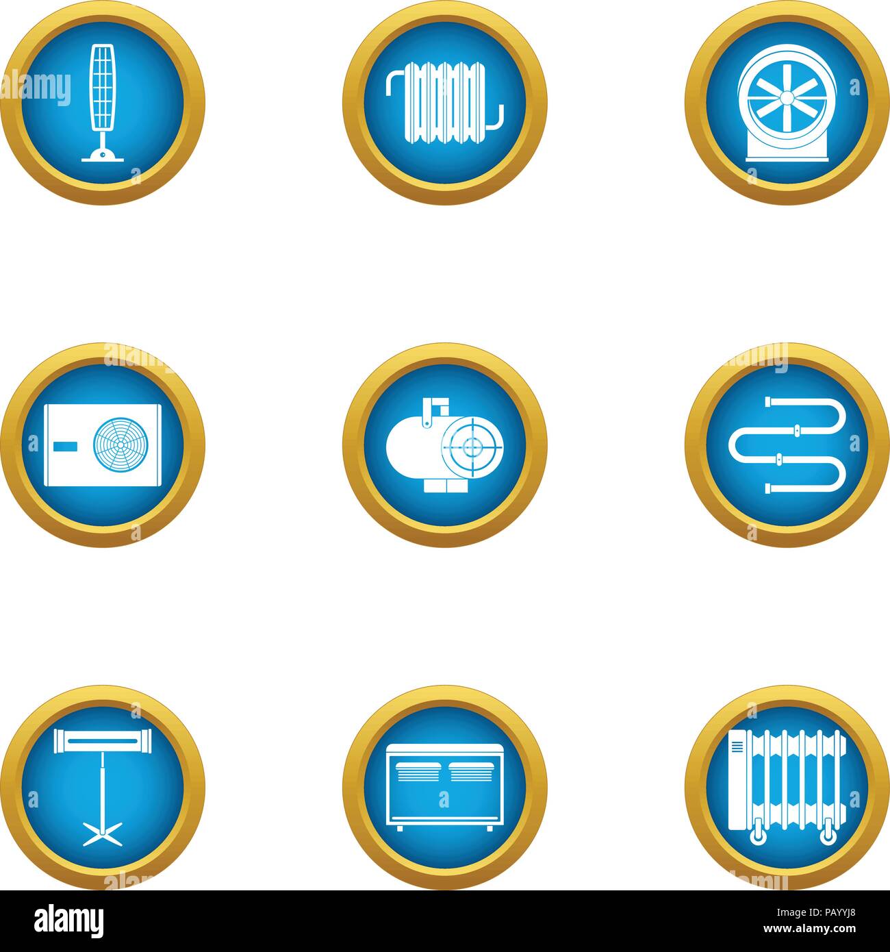 Heat battery icons set, flat style Stock Vector Image & Art - Alamy