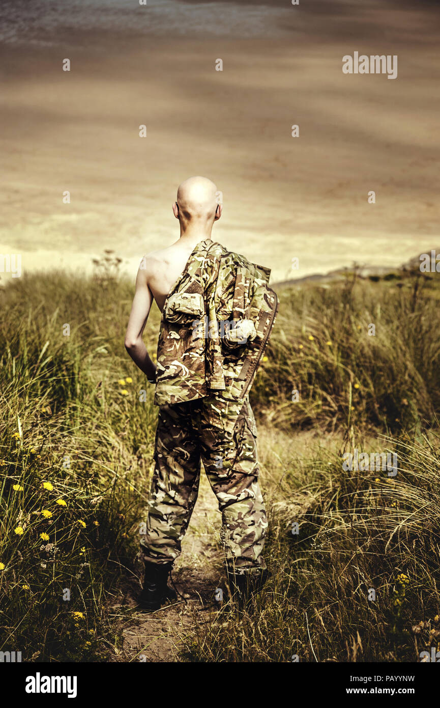 young soldier at the sea Stock Photo - Alamy