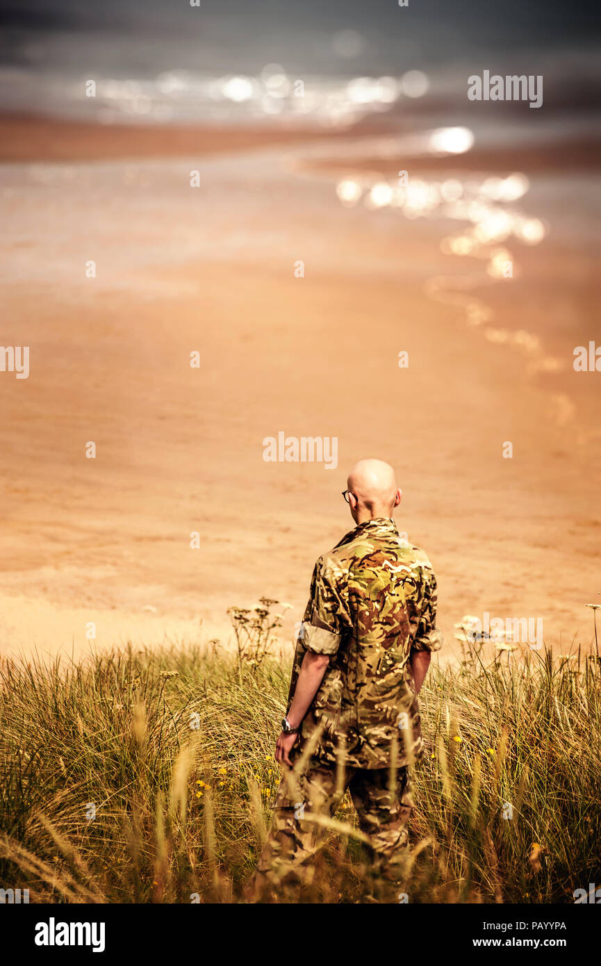 young soldier at the sea Stock Photo - Alamy