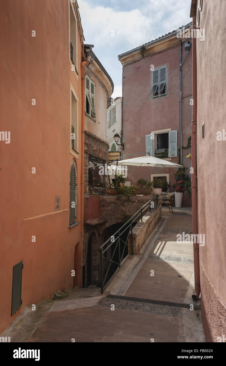 Menton Roquebrune Cap Martin streets of the village Stock Photo - Alamy