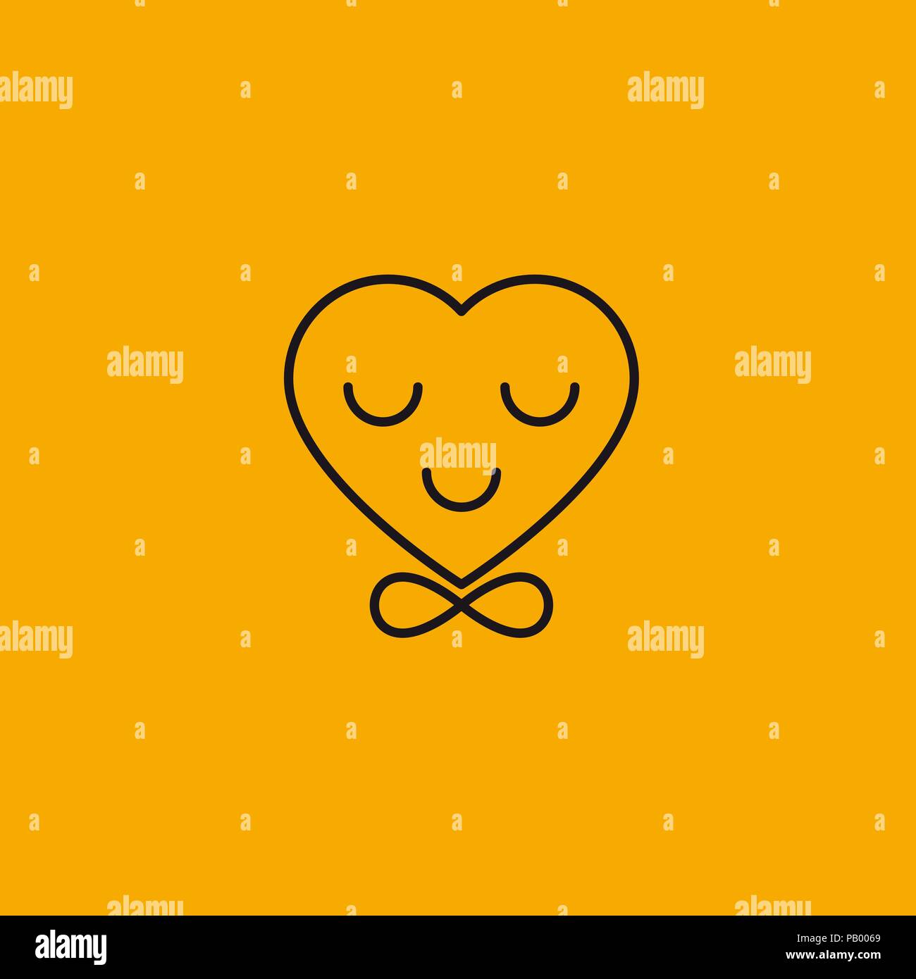 Heart in bow tie, bow in shape of sign infinity, love smiley, eternal ...