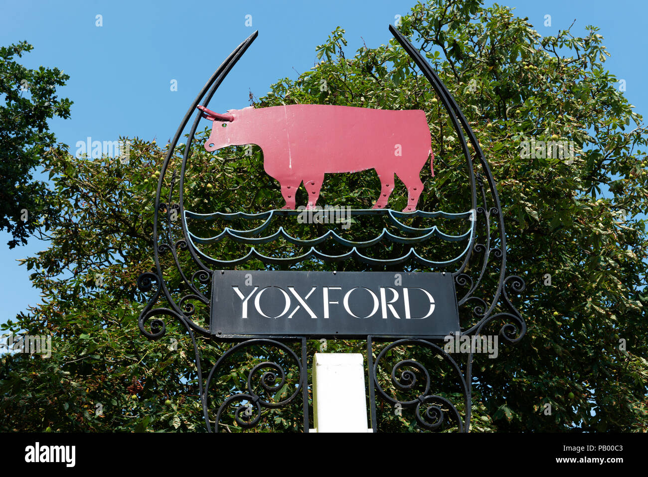 Oxford village sign, Suffolk, England Stock Photo - Alamy