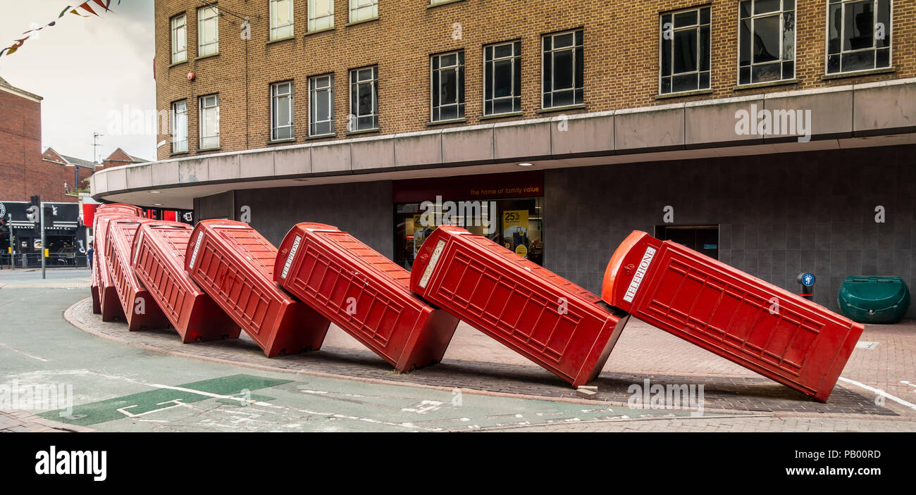 Part of David Mach's art installation 'Out of Order' (1989) featuring ...