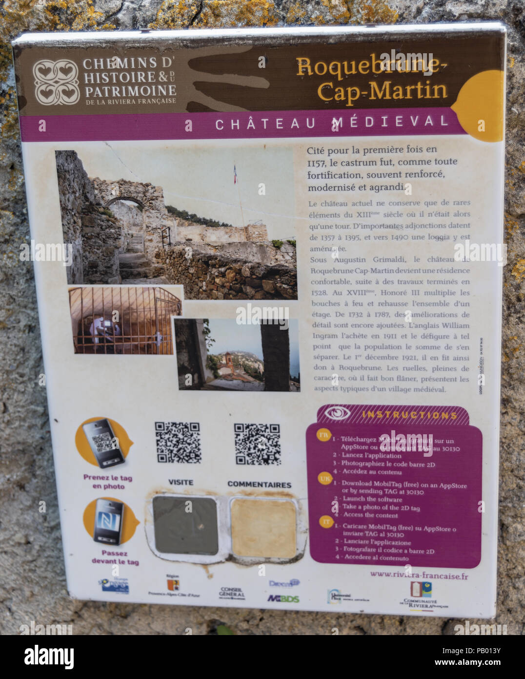 Menton Roquebrune Cap Martin sign Stock Photo - Alamy