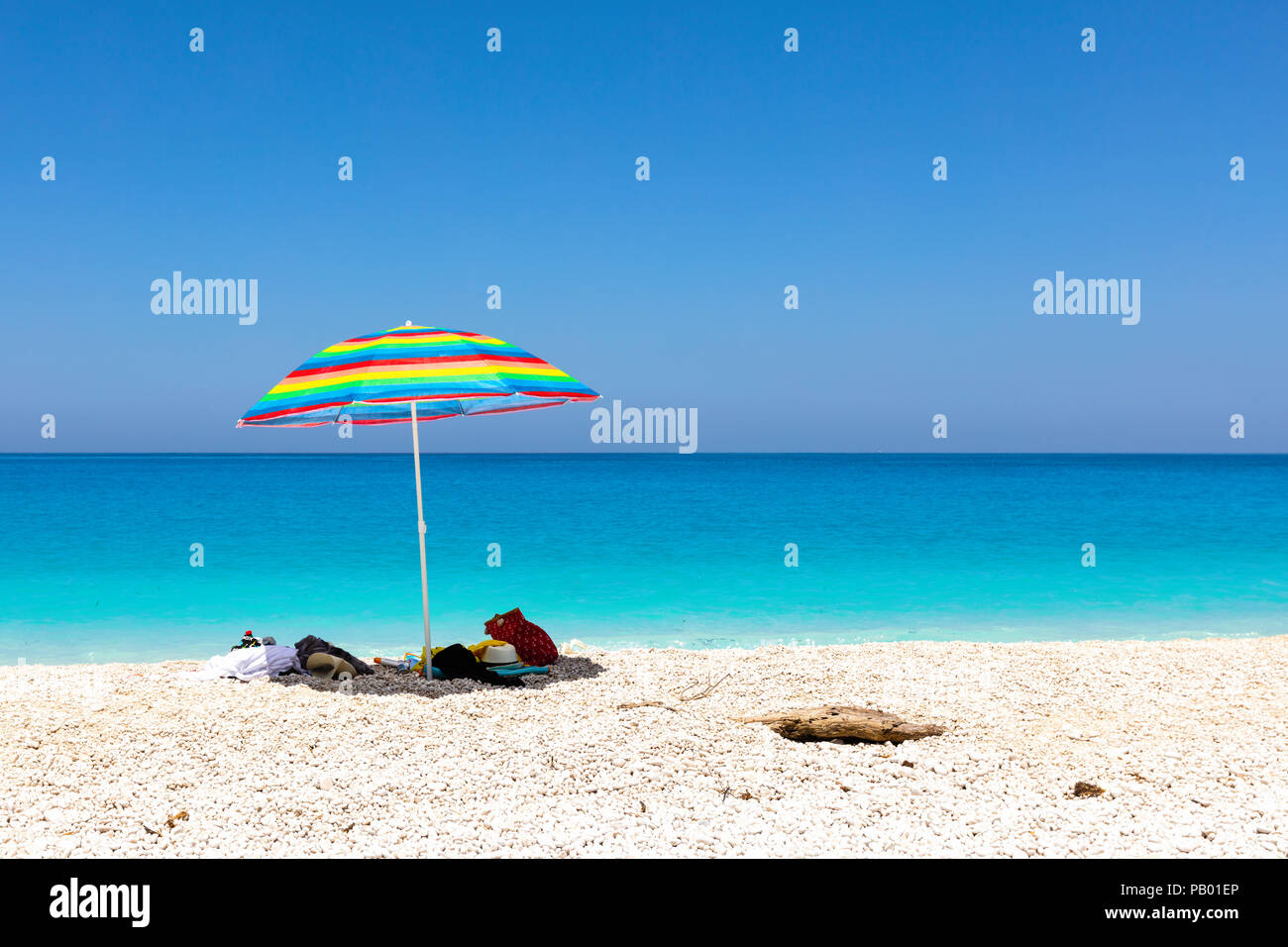 Turquoise colors of Ionian sea Stock Photo - Alamy