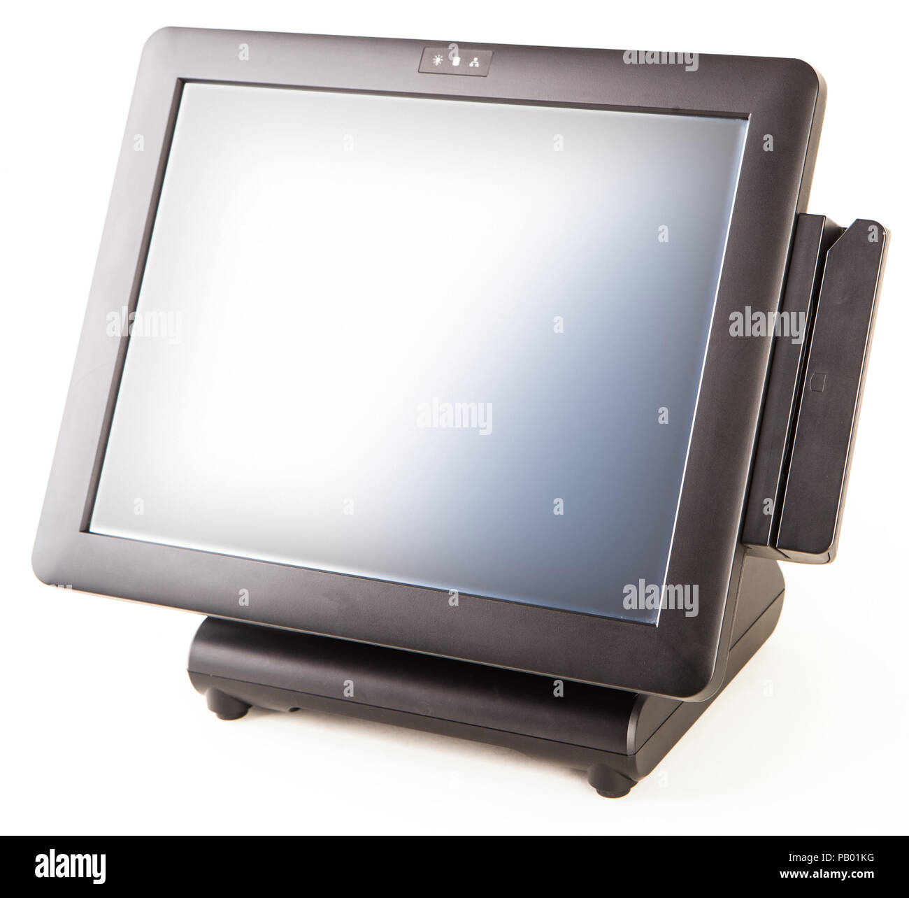 Digital touchscreen terminal, atm machine isolated on white Stock Photo ...