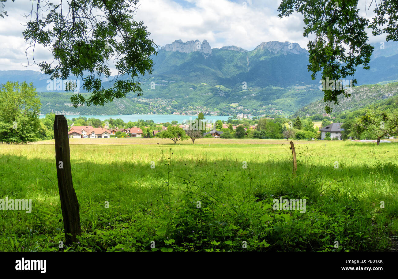 a view of Lake Annecy in the French Alps Stock Photo - Alamy