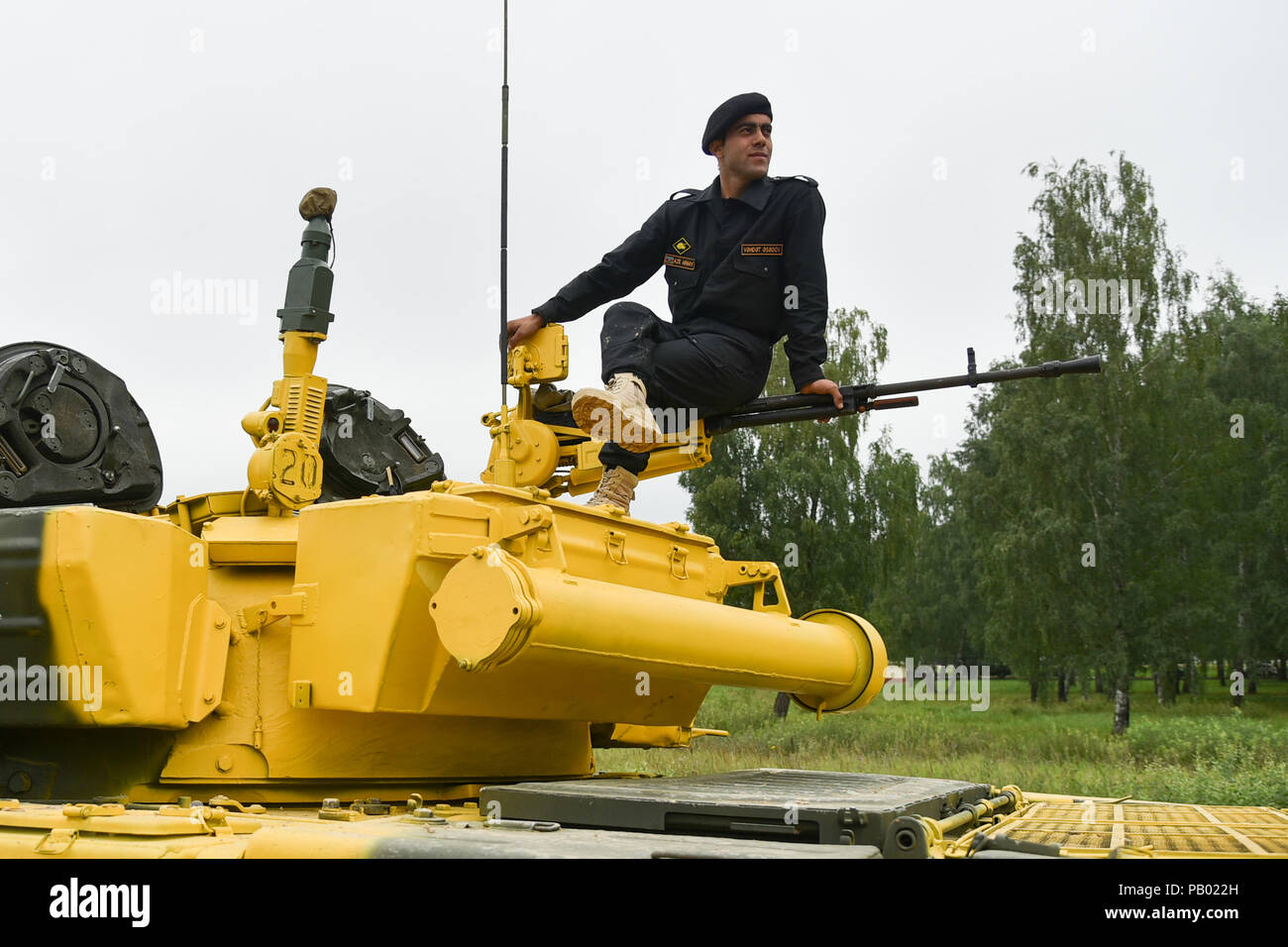 Alabino, Russia. 24 July, 2018. Tank crew members training for a tank ...