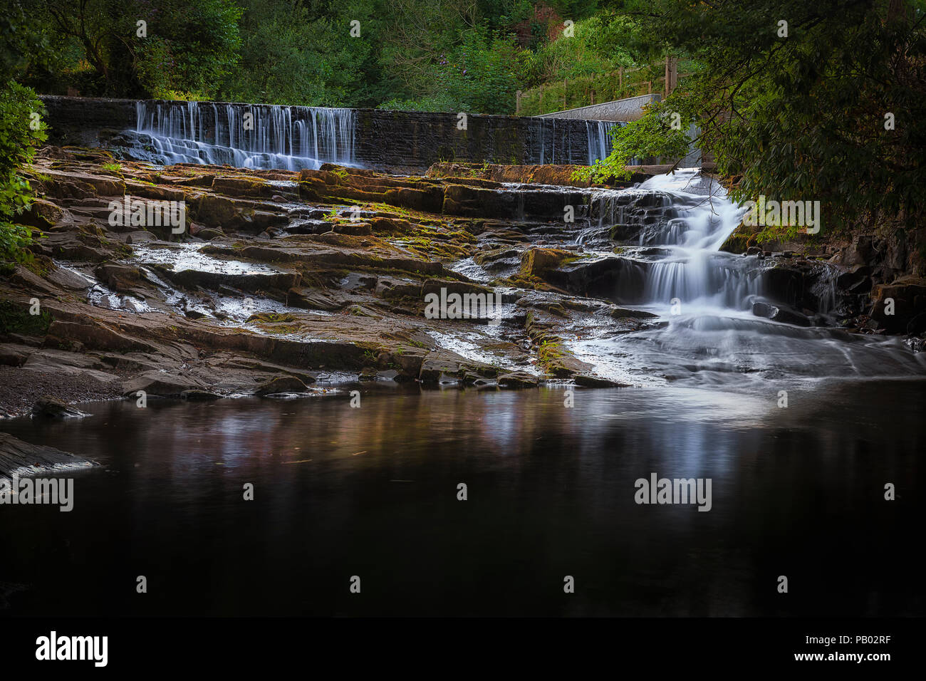 Waterfall on the Lower Clydach River Stock Photo - Alamy