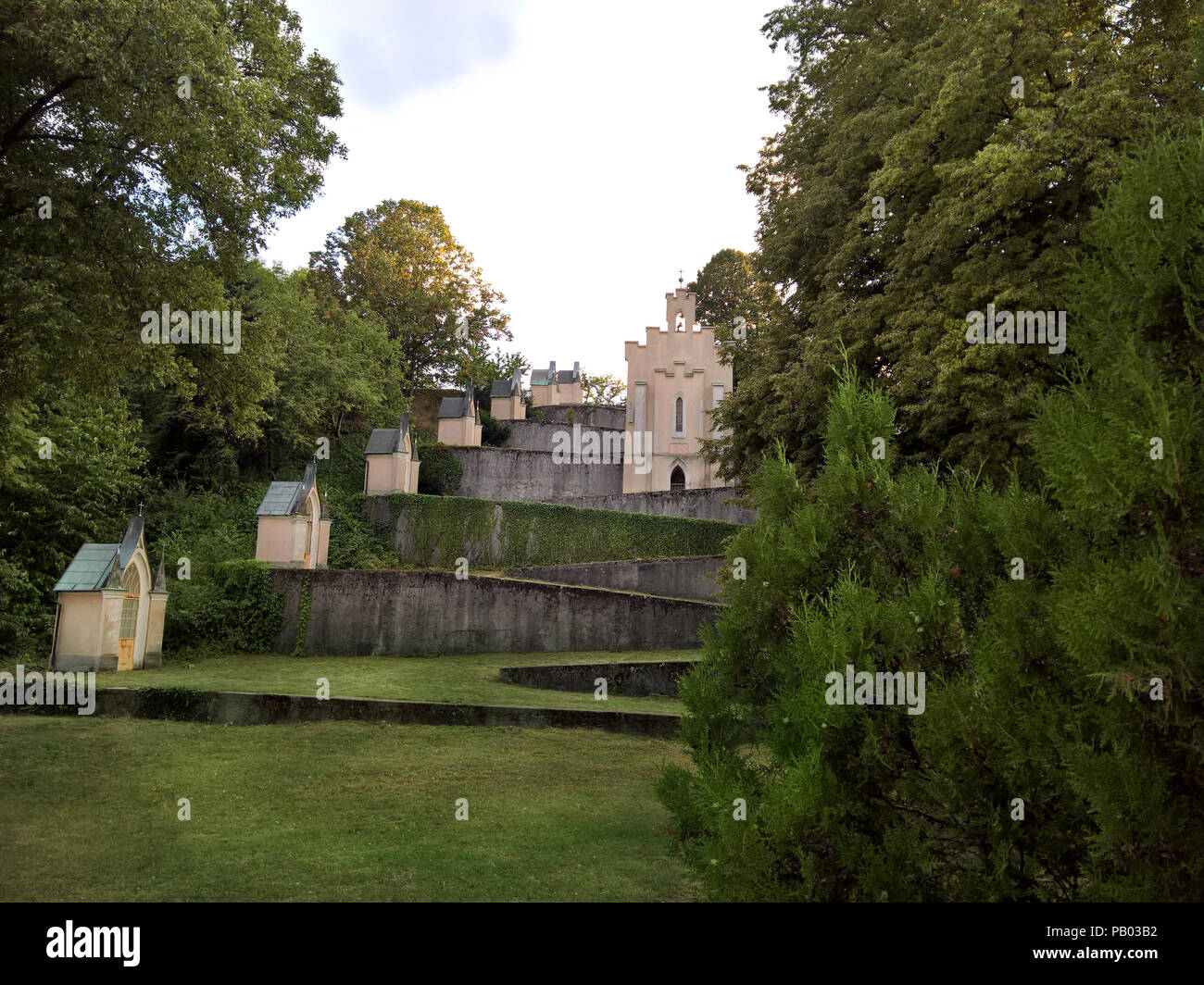 Catholic calvary for praying. Christian religious landmark Stock Photo ...