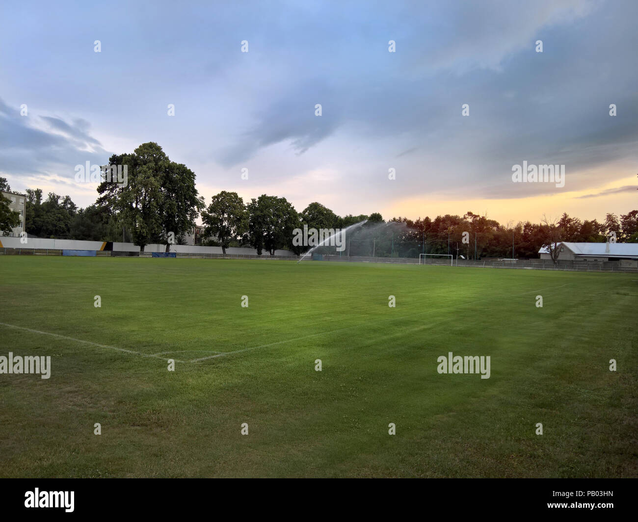 Football ground watering hi-res stock photography and images - Alamy