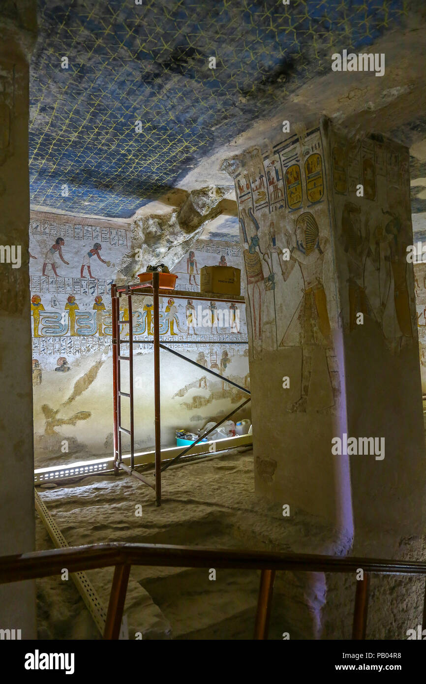 Inside the tomb of Merneptah or Merenptah (KV8) in the Valley of the ...