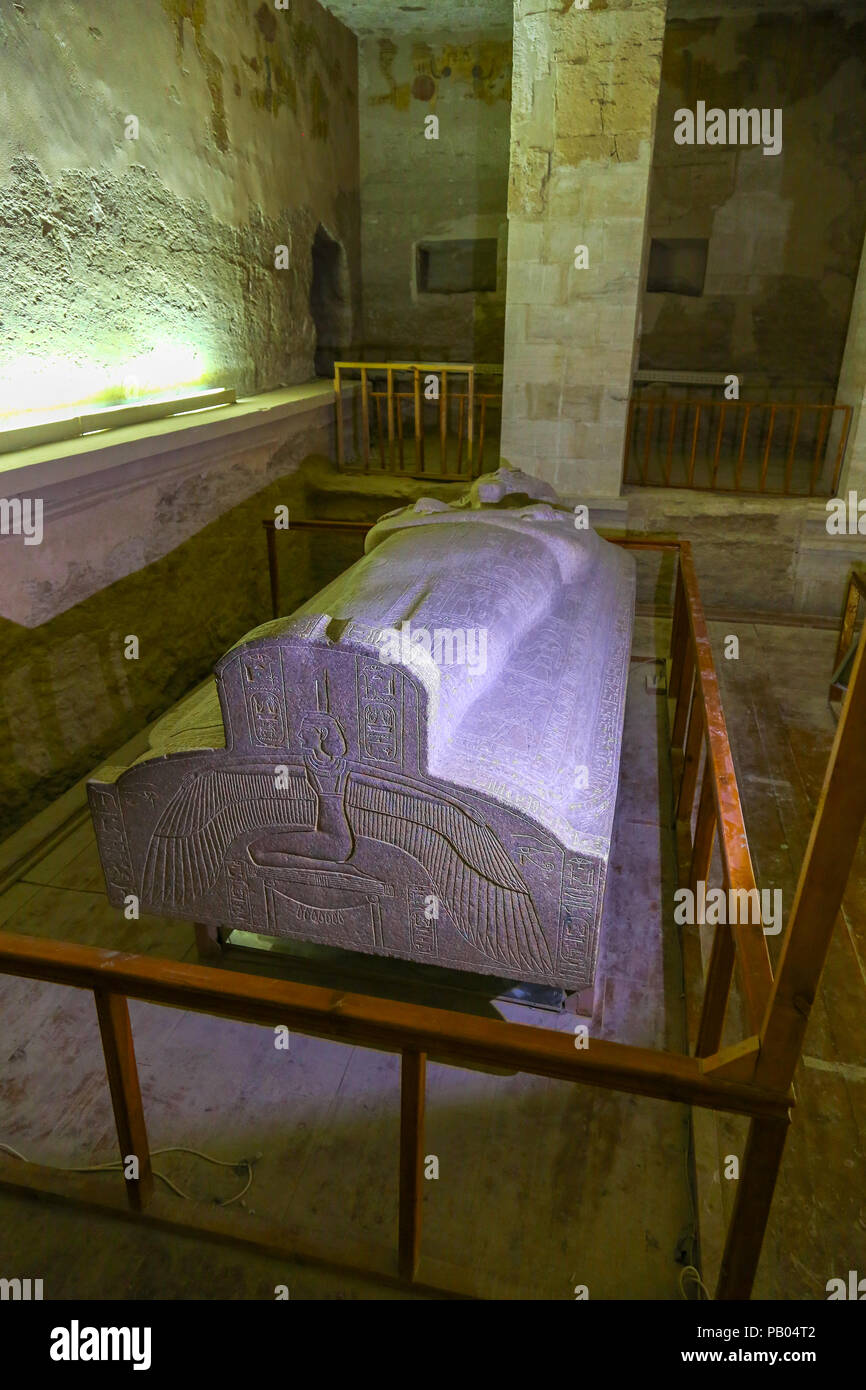 The sarcophagus lid inside the tomb of Merneptah or Merenptah (KV8) in ...