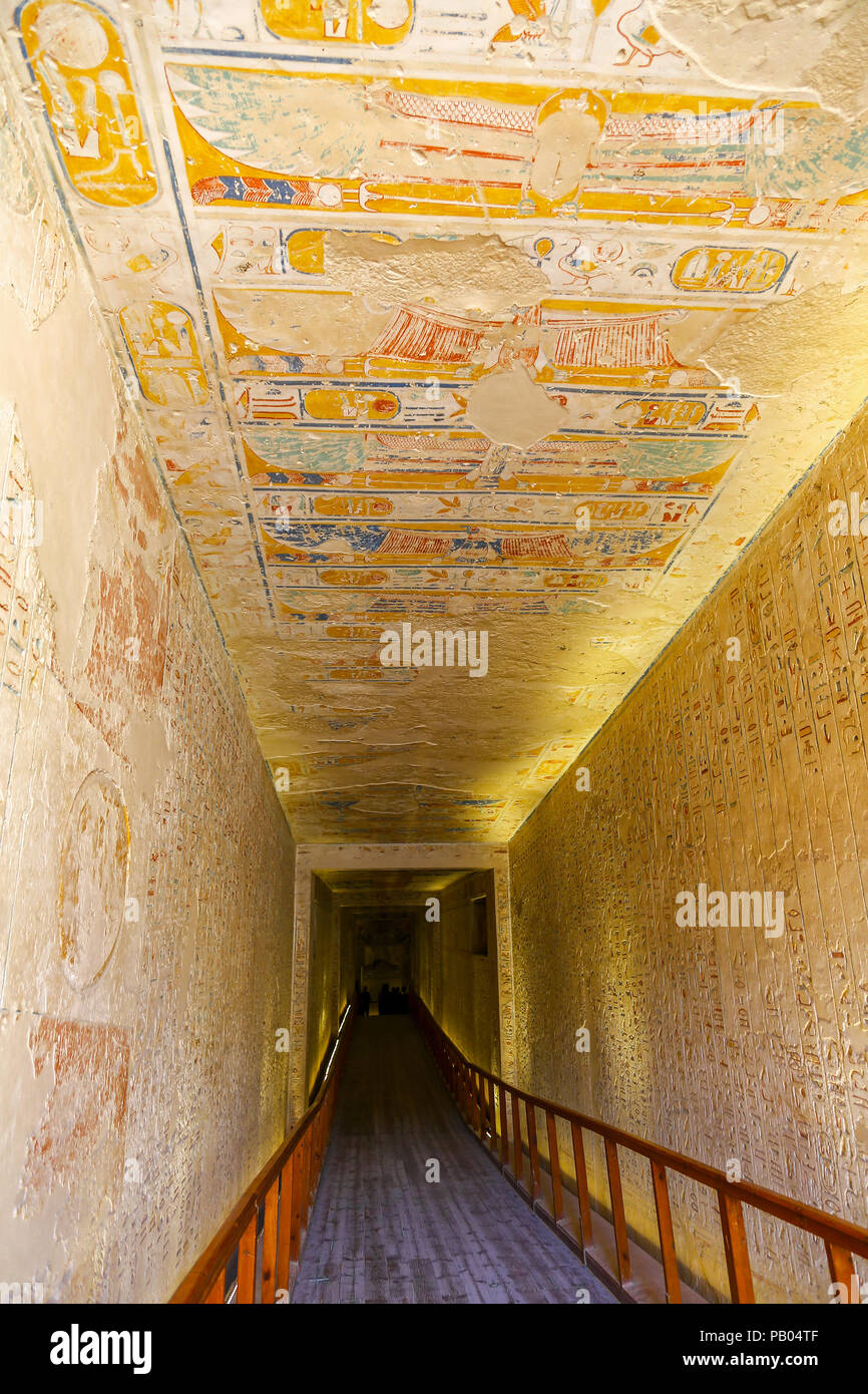 Inside the tomb of Ramses iv or Ramesses iv (KV2) in the Valley of the ...