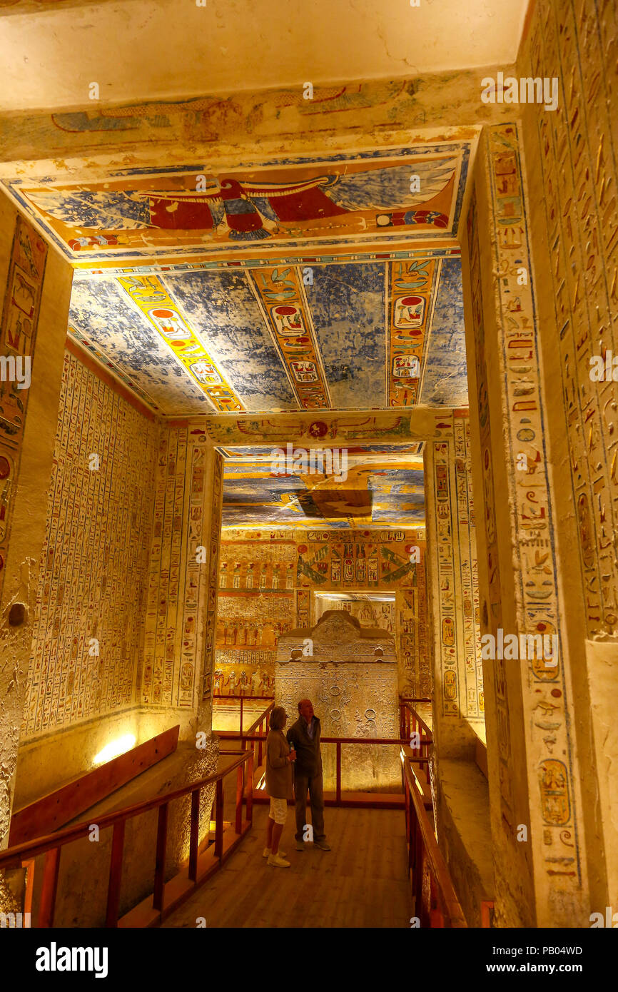 Inside the tomb of Ramses iv or Ramesses iv (KV2) in the Valley of the ...