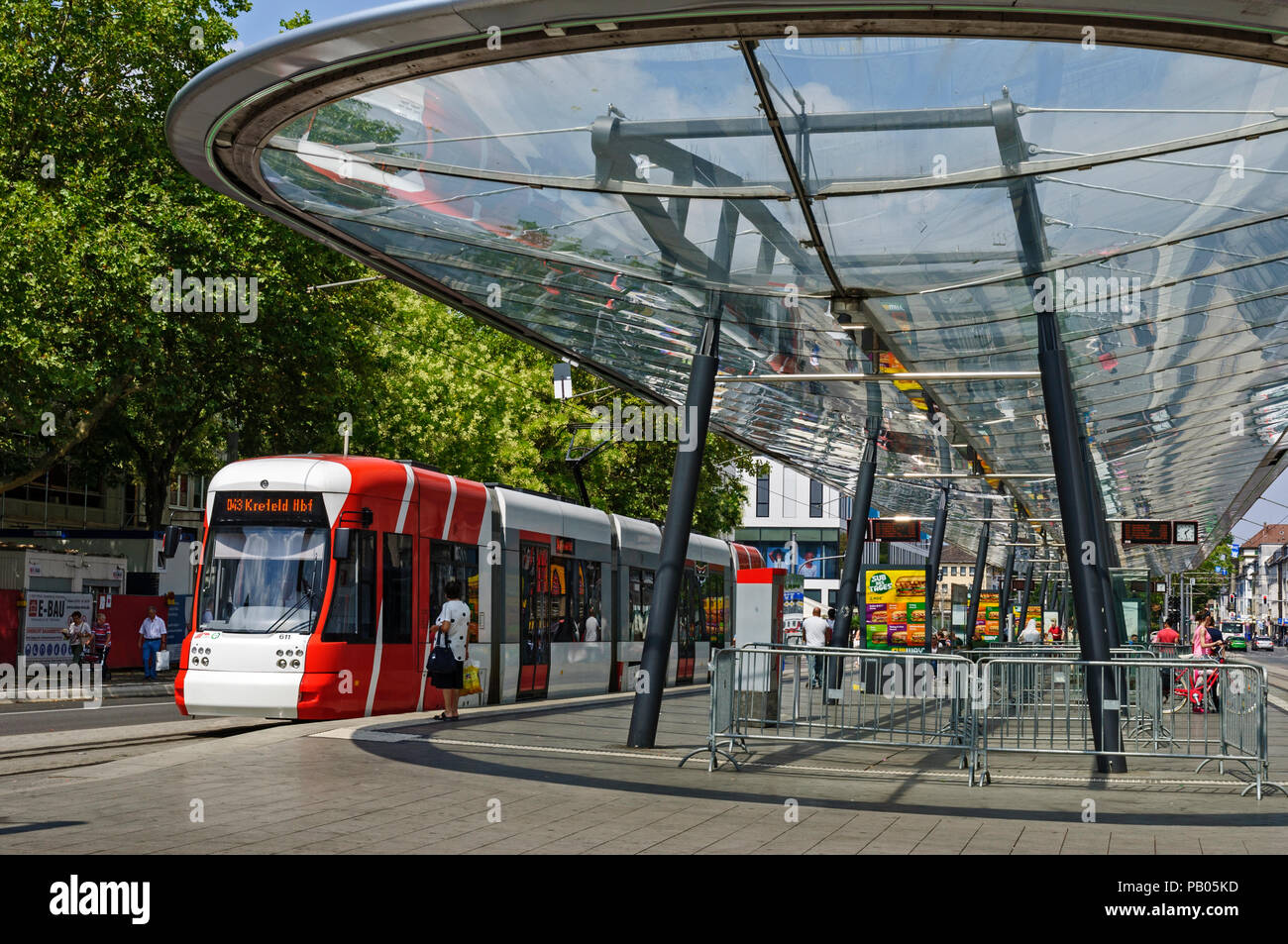 Modern Tram Station in Krefeld, North Rhine-Westphalia, Germany Stock ...
