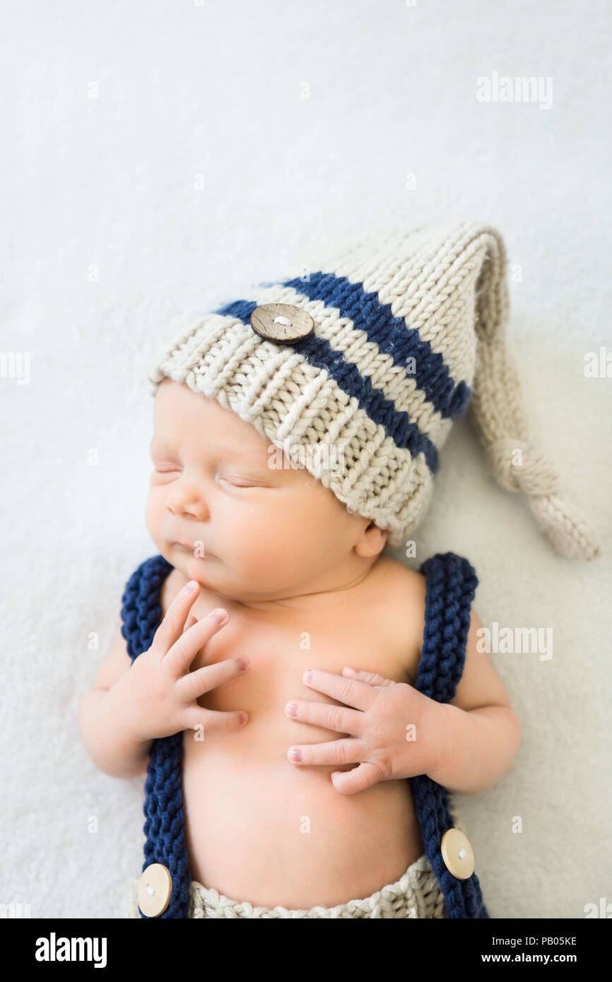 Sweet little boy with matching hat, pants and suspenders Stock Photo ...