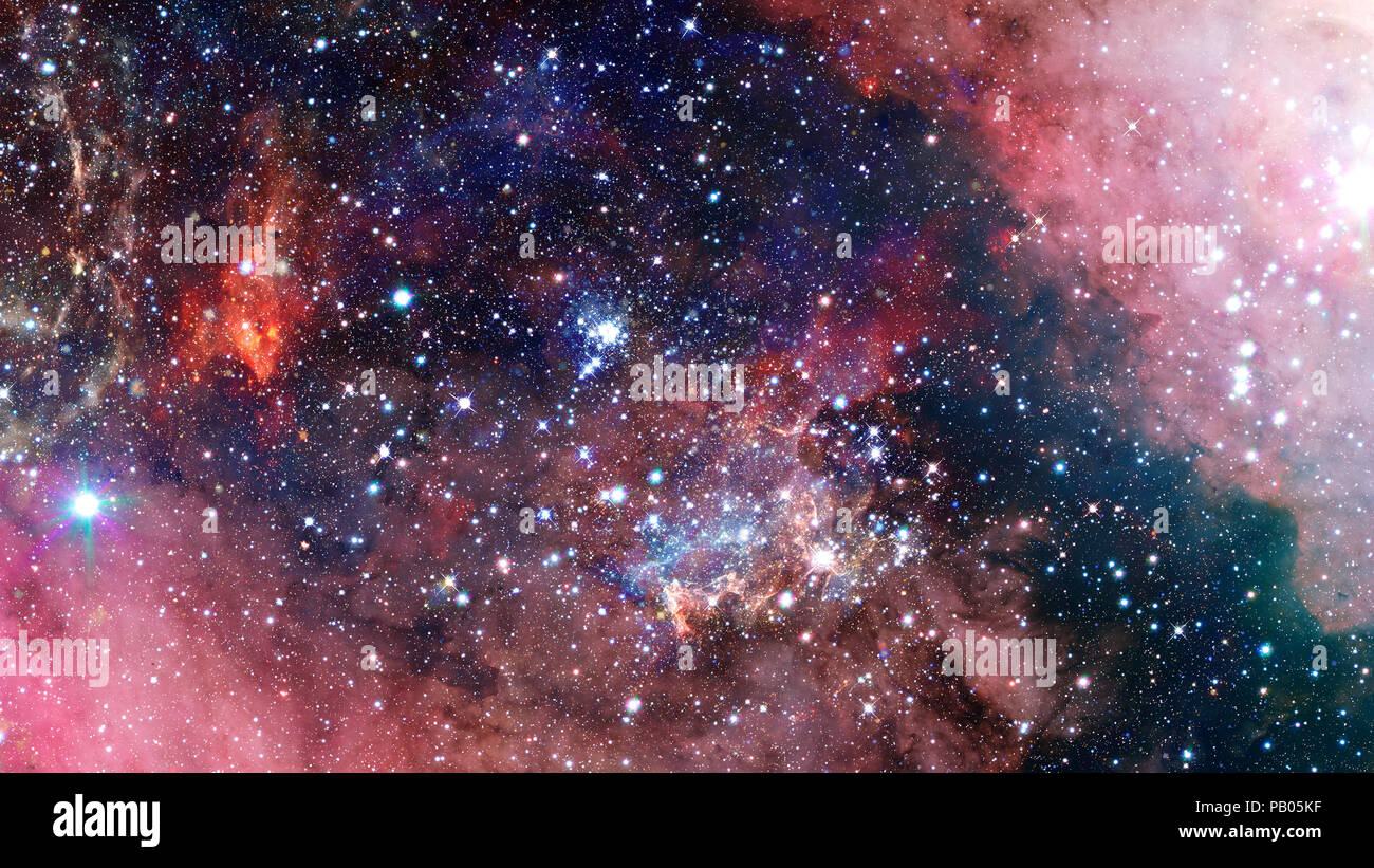 Cosmic galaxy background with nebula, stardust and bright shining stars ...