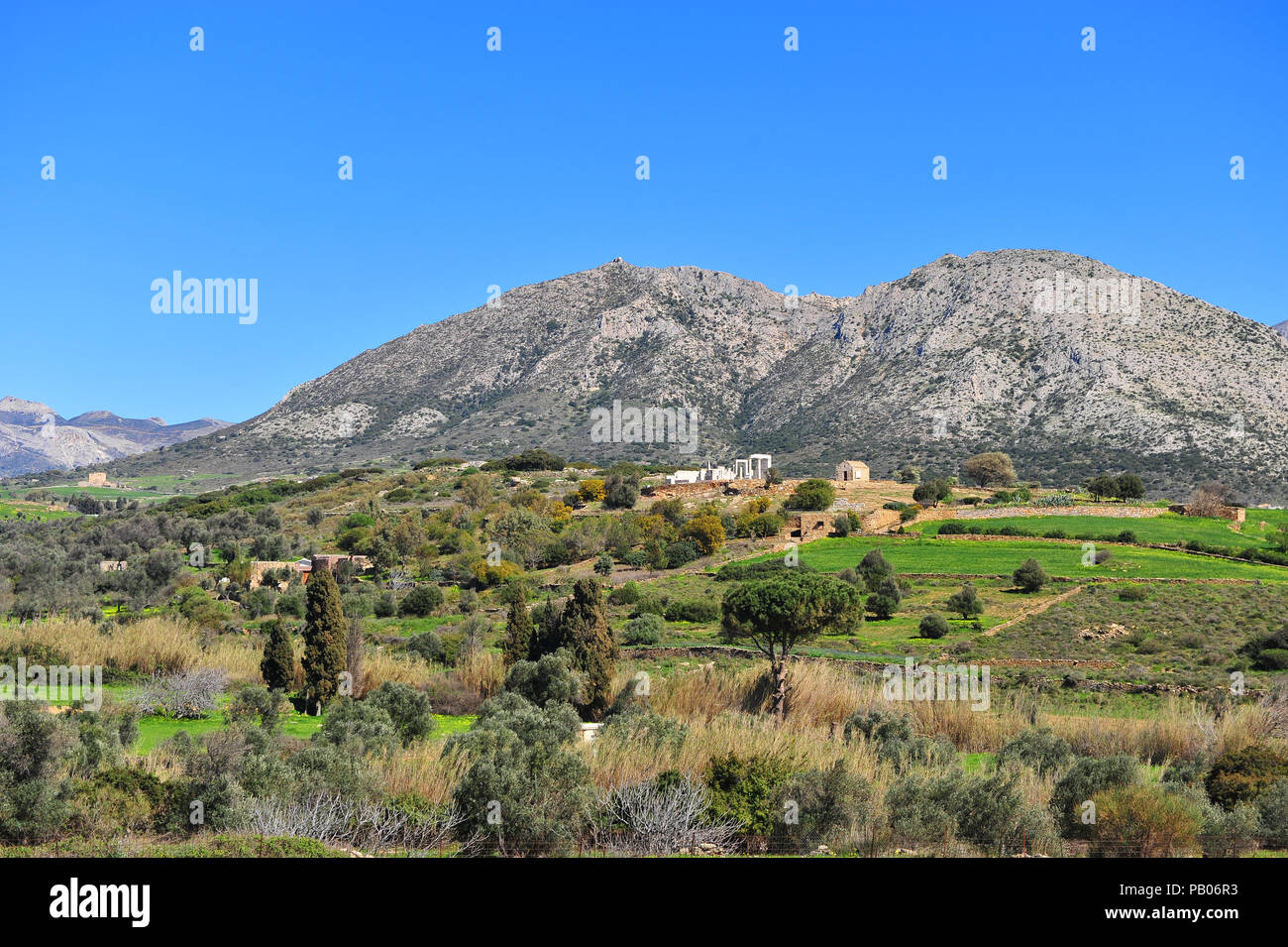 Demeter temple and natural landscape, Naxos, Greece Stock Photo - Alamy