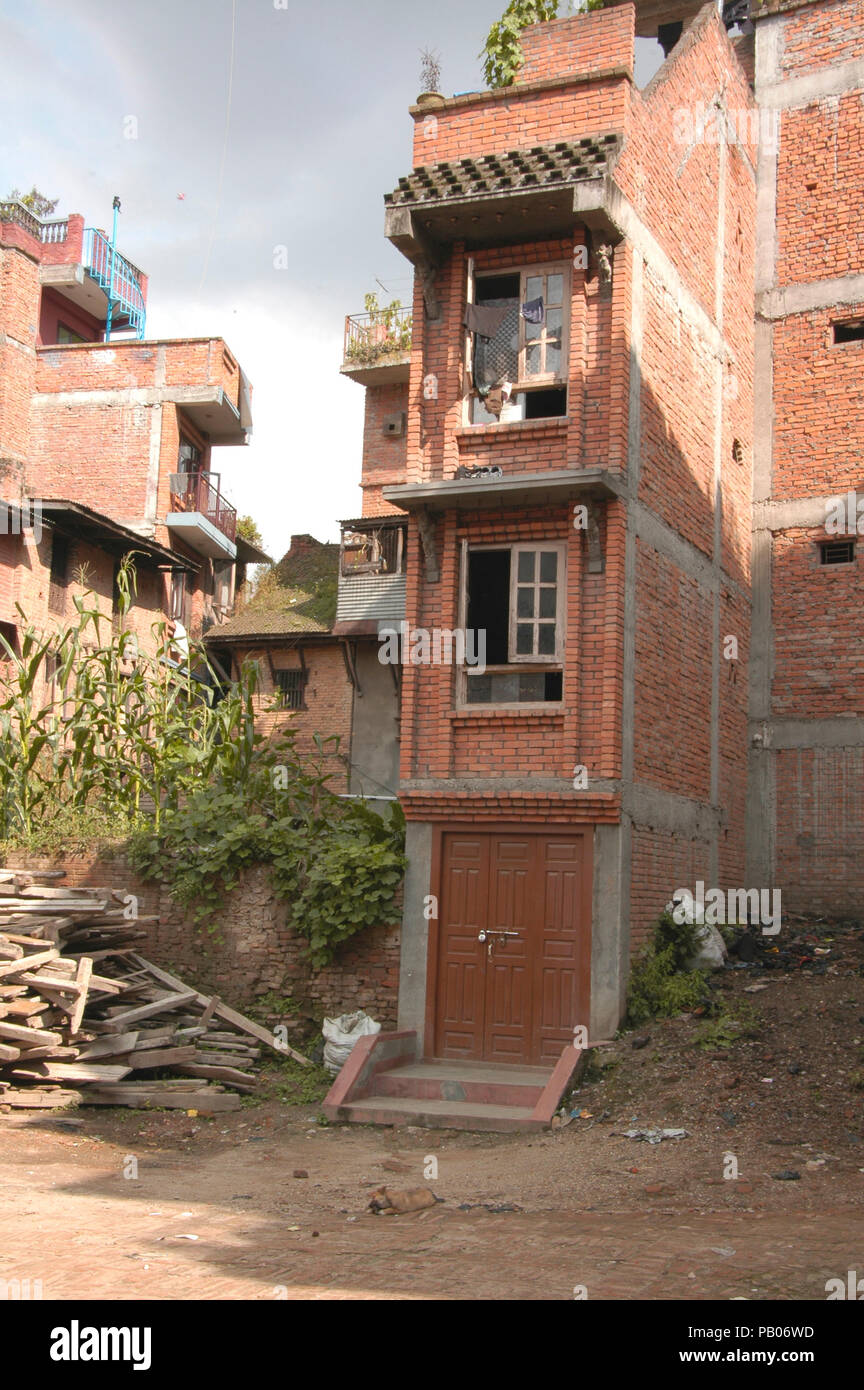 Typical Nepalese architecture on these residential buildings in the ...