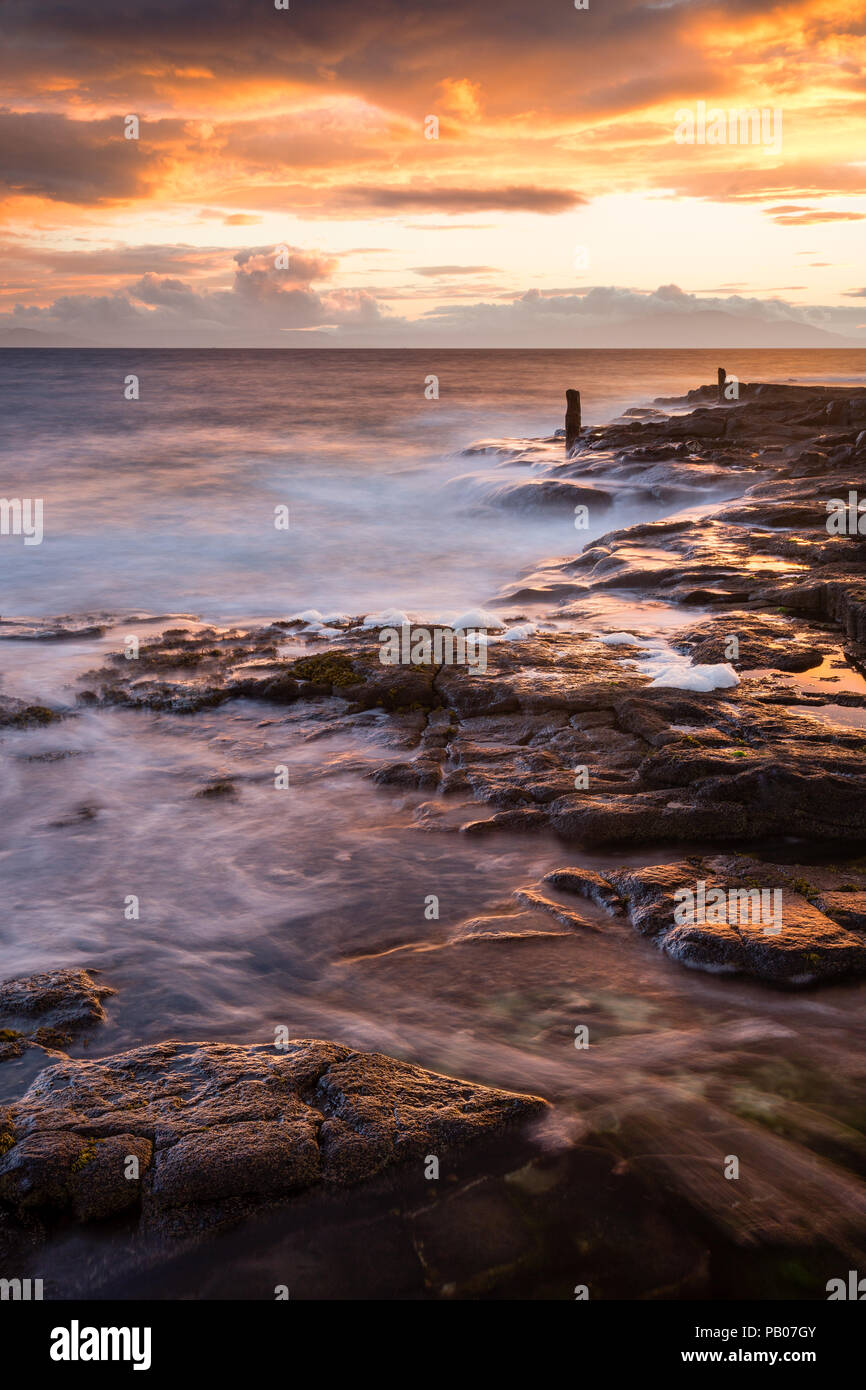 Troon Ballast bank sunset, Troon, Ayrshire Stock Photo - Alamy