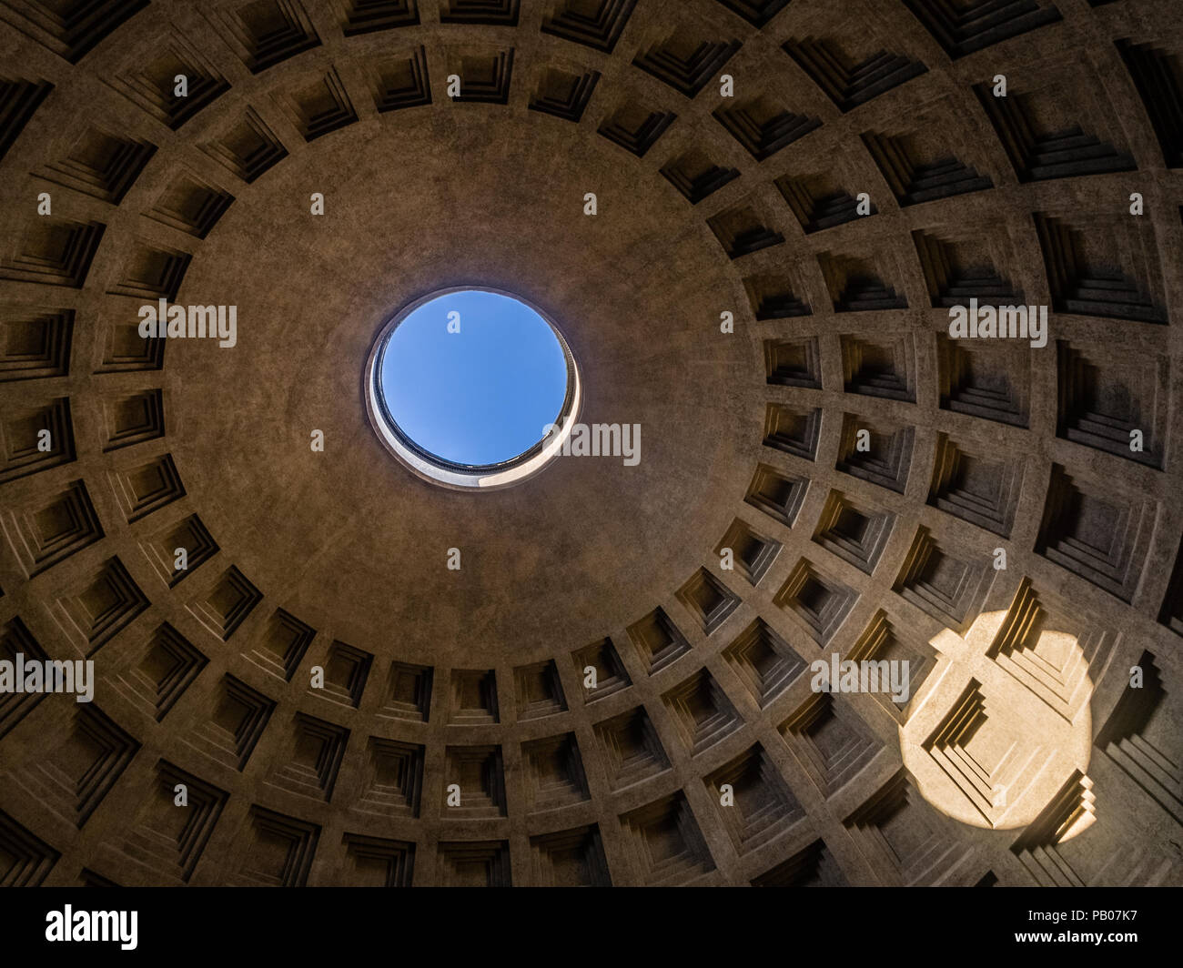 Internal view of ceiling of Pantheon, Rome Stock Photo - Alamy