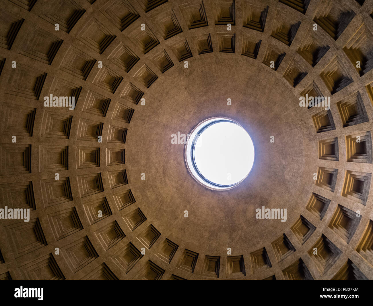 Internal view of ceiling of Pantheon, Rome Stock Photo - Alamy