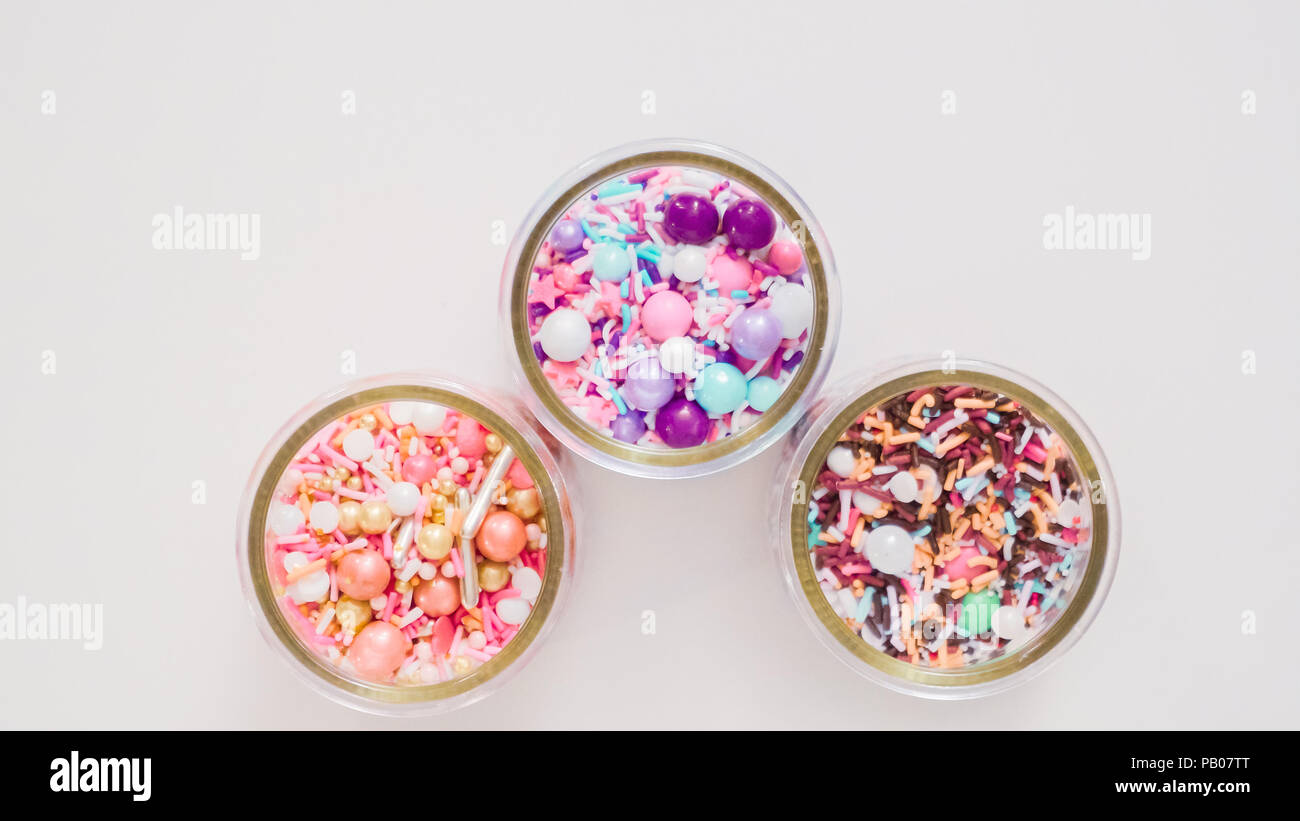 Colorful sprinkle blend on a white background Stock Photo - Alamy