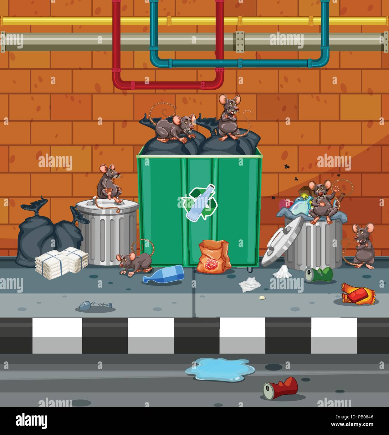 Group of rat in dirty street illustration Stock Vector Image & Art - Alamy