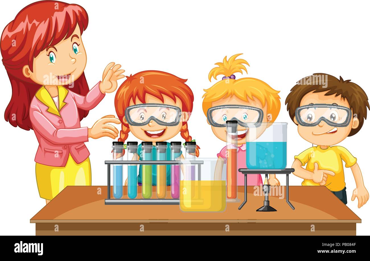 Teacher and students experiment illustration Stock Vector Image & Art ...