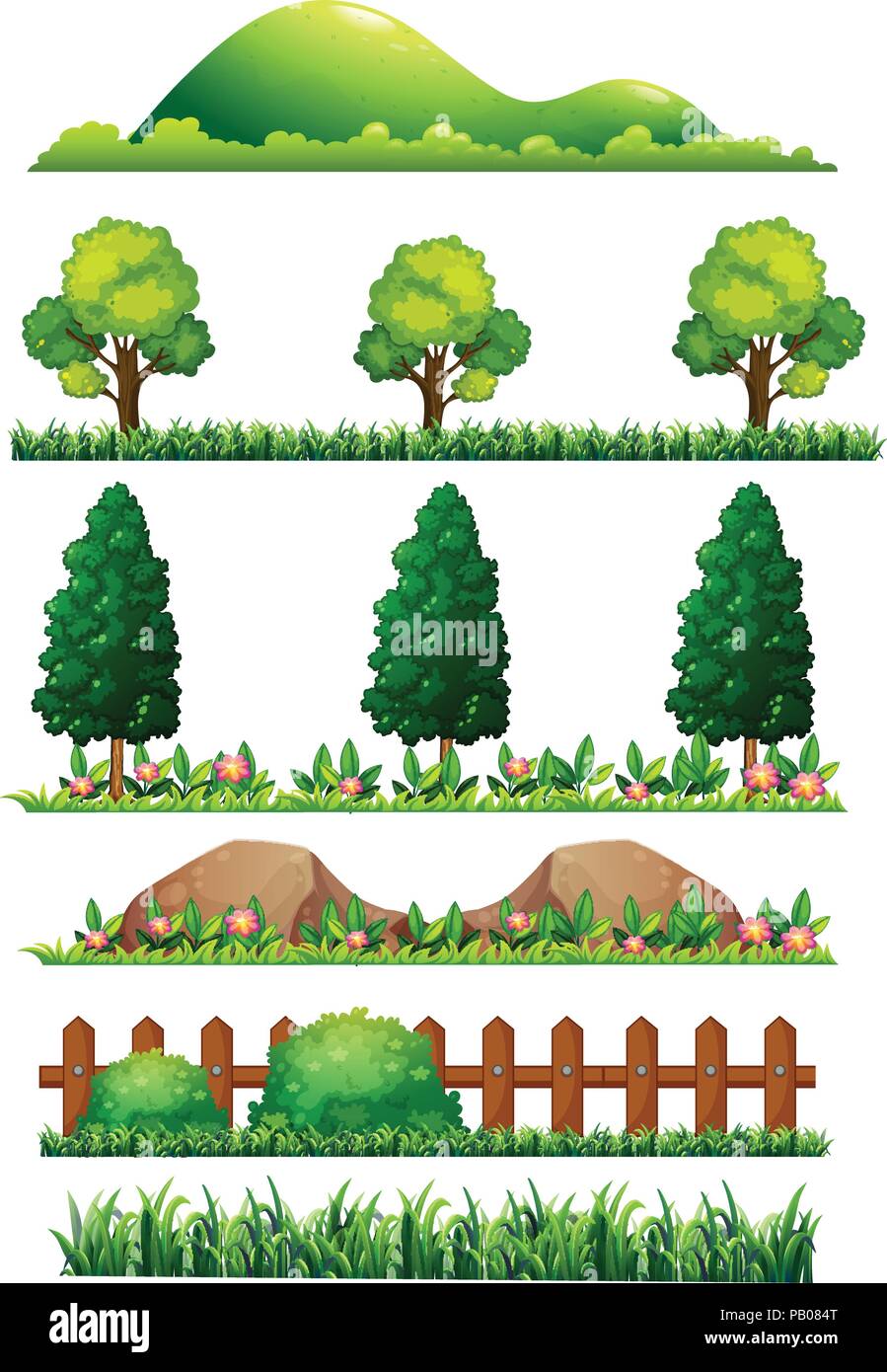 A set of nature elements illustration Stock Vector Image & Art - Alamy