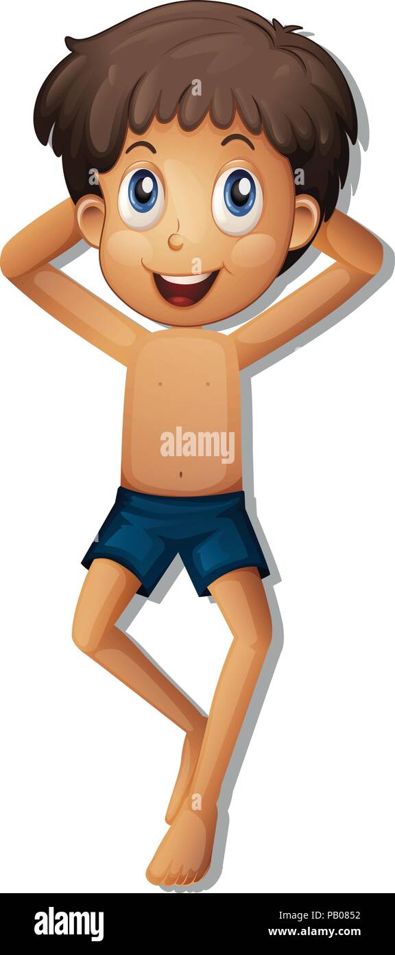 a boy tanning on white background illustration Stock Vector Image & Art ...