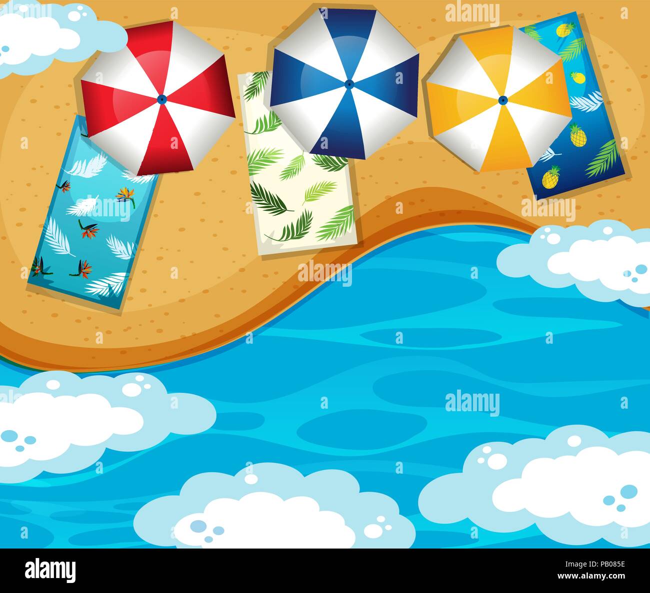 A tropical beach aerial view illustration Stock Vector Image & Art - Alamy