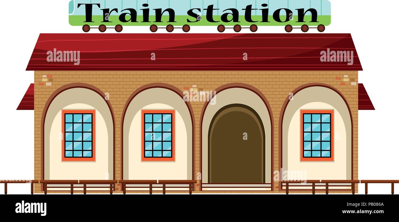 Train station on white background illustration Stock Vector Image & Art ...