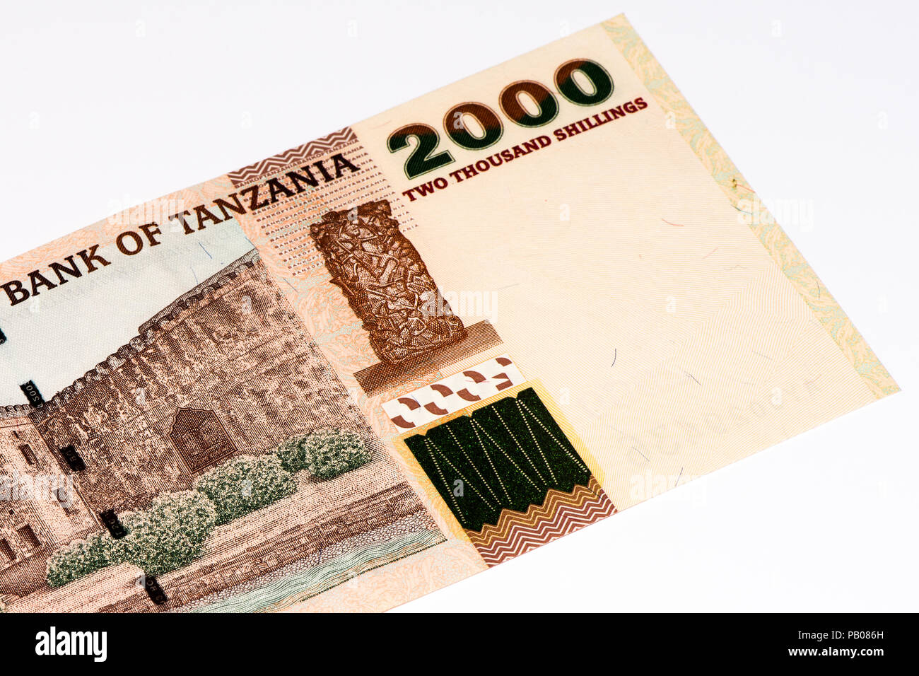 2000 Tanzanian shillings bank note. Tanzanian shilling is the national ...