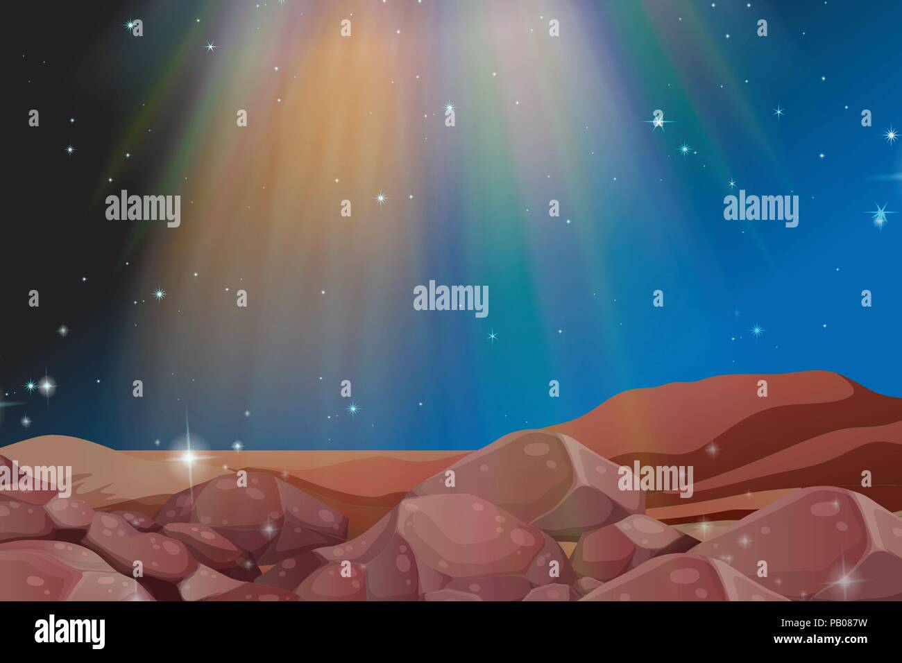 Spectrum light on sky at night illustration Stock Vector Image & Art ...